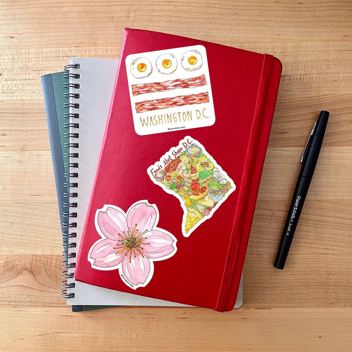 StickerNotebookDCStickersCherryBlossomFoodsThatShapeDCBreakfastFlag ...