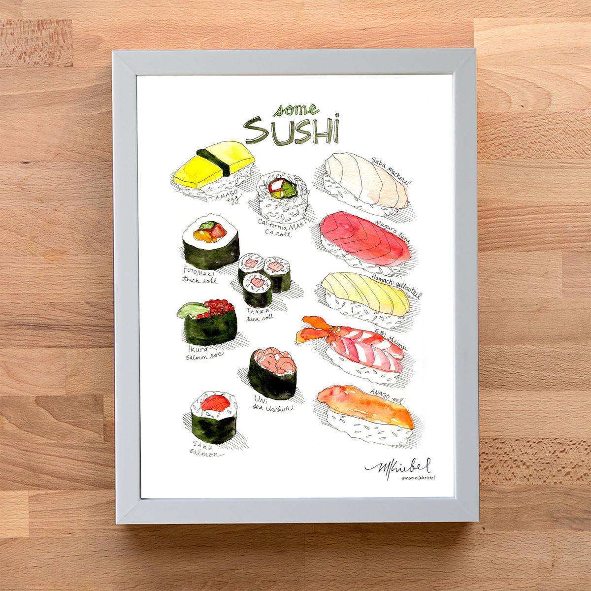 SushiWhiteAcrylicFrameWoodBackground_b6d94092-e0e0-40c8-801e ...