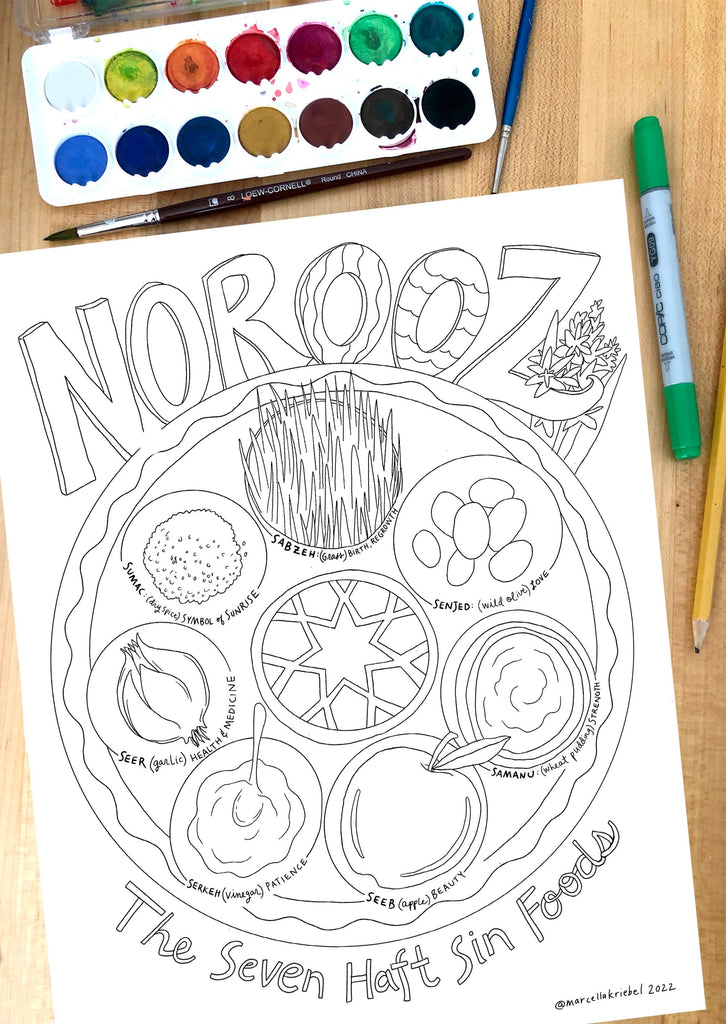 passover meal coloring page