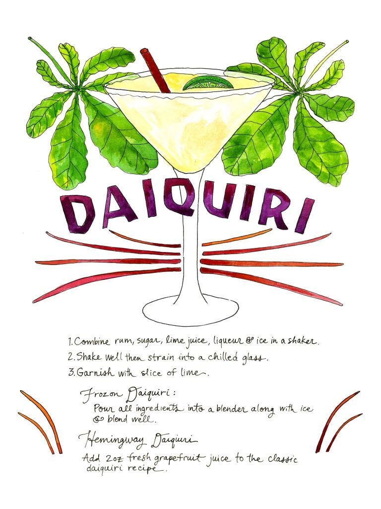cocktail-daiquiri-watercolor-art-print-marcella-kriebel-illustration ...