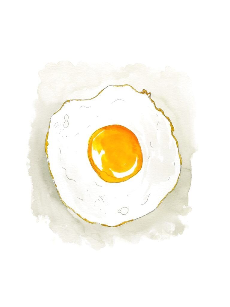 egg-sunny-side-up-watercolor-art-print-marcella-kriebel-illustration ...