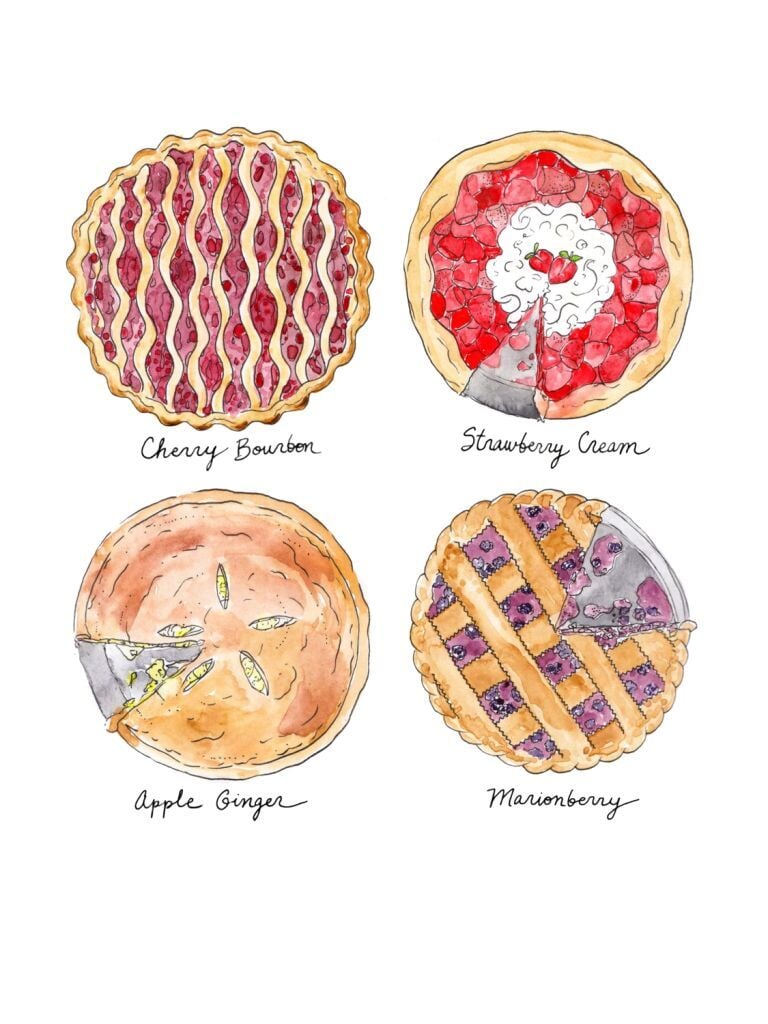 pie-illustrated-watercolor-art-print-marcella-kriebel-illustration_259 ...